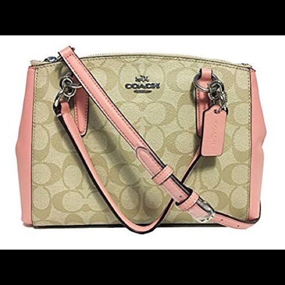 Coach | Bags | Coach Mini Christie Carryall Blush Khaki Pink | Poshmark